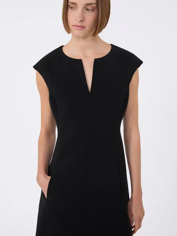 Max Mara Cady Princess-line Dress With V-notch Neckline