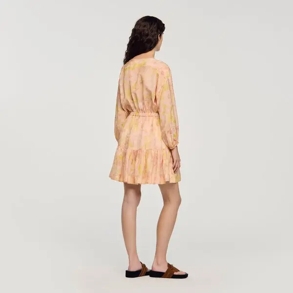 Sandro Floral Print Mini Dress - Pink / Green