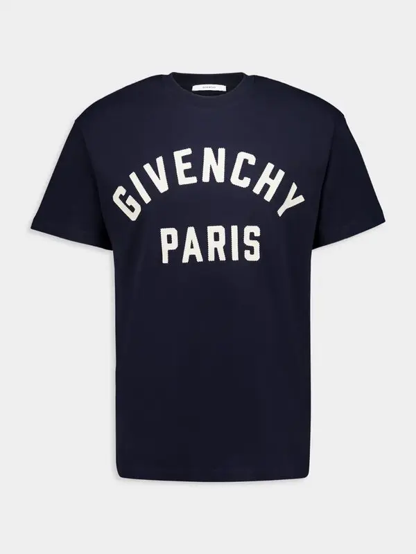 Givenchy Navy Cotton Logo T-shirt