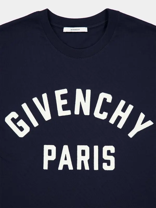 Givenchy Navy Cotton Logo T-shirt