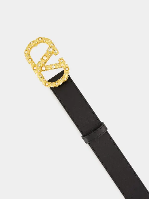 Valentino Garavani Vlogo Signature Leather Belt