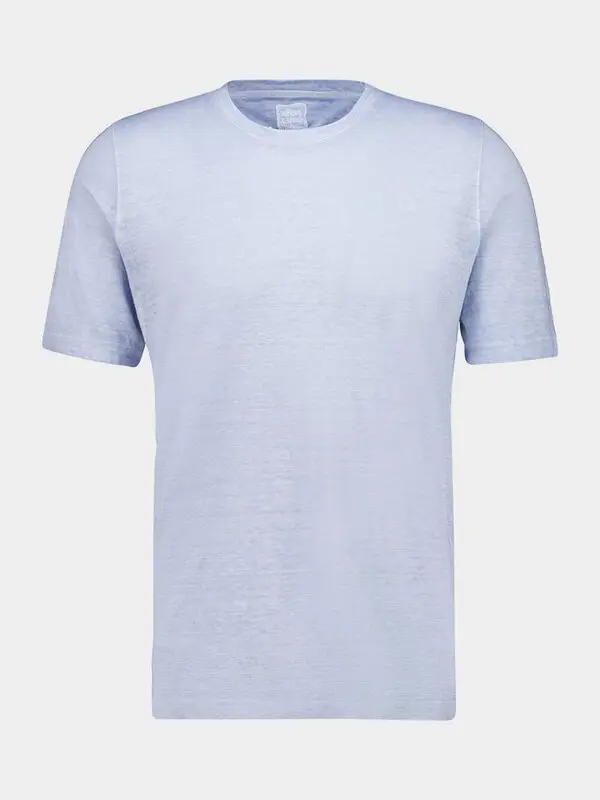 120% Lino Placid Linen T-shirt - Blue
