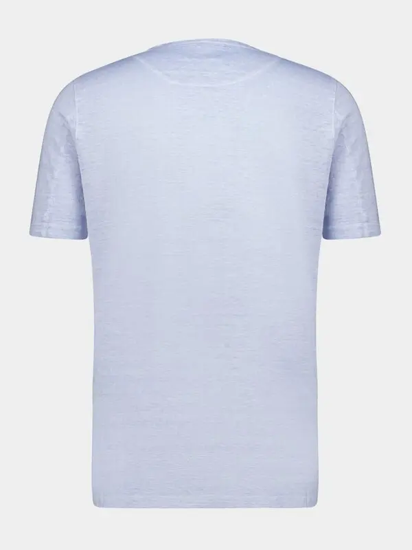 120% Lino Placid Linen T-shirt - Blue