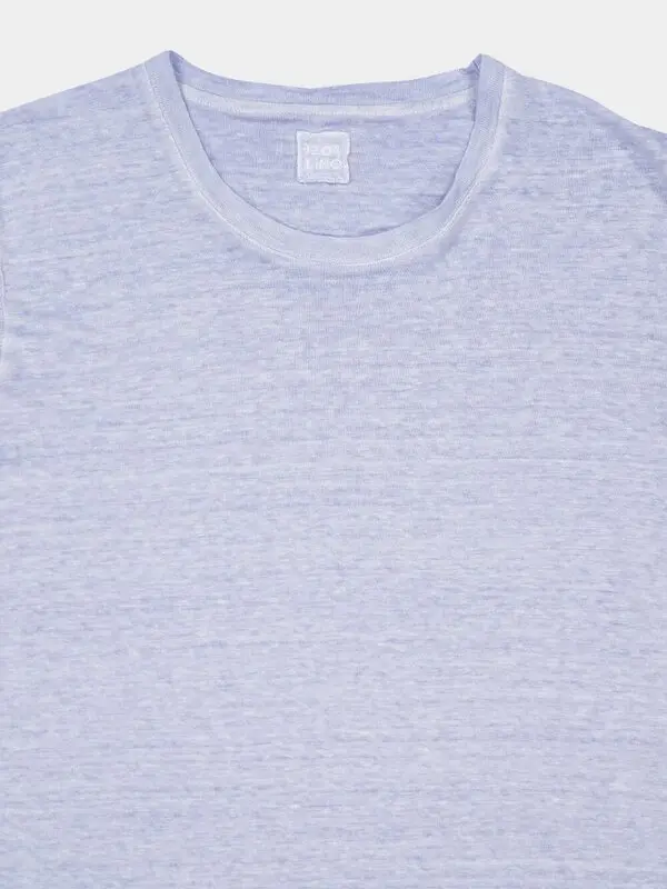 120% Lino Placid Linen T-shirt - Blue