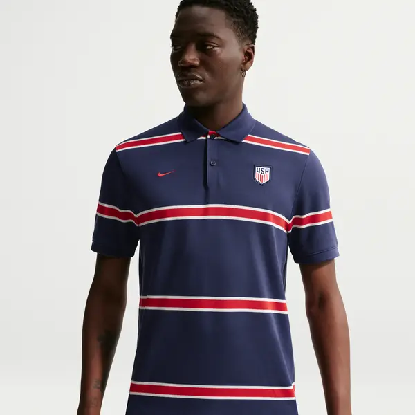 Nike Usmnt The Polo Dri-fit Soccer Polo - Blue