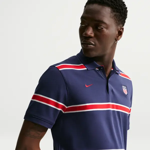 Nike Usmnt The Polo Dri-fit Soccer Polo - Blue