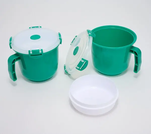 PREPOLOGY Set Of 2 Microwave Mugs W/ Vented Lids - One-color
