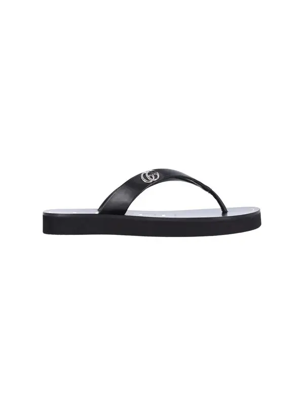 Gucci Mila Double G Sandals - Black