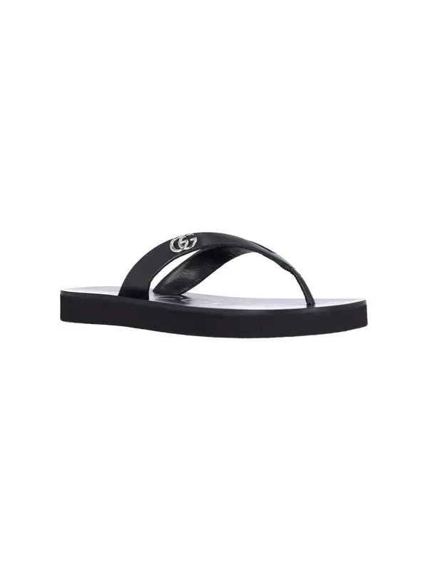 Gucci Mila Double G Sandals - Black