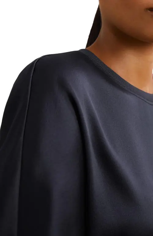 REISS Lena Dolman Sleeve Silk Top - Navy