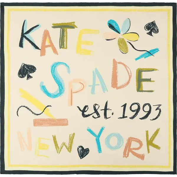 Kate Spade New York Scribble Silk Square Scarf - Ivory