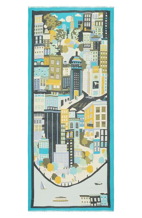 Kate Spade New York Nyc Map Oblong Scarf - Blue Multi