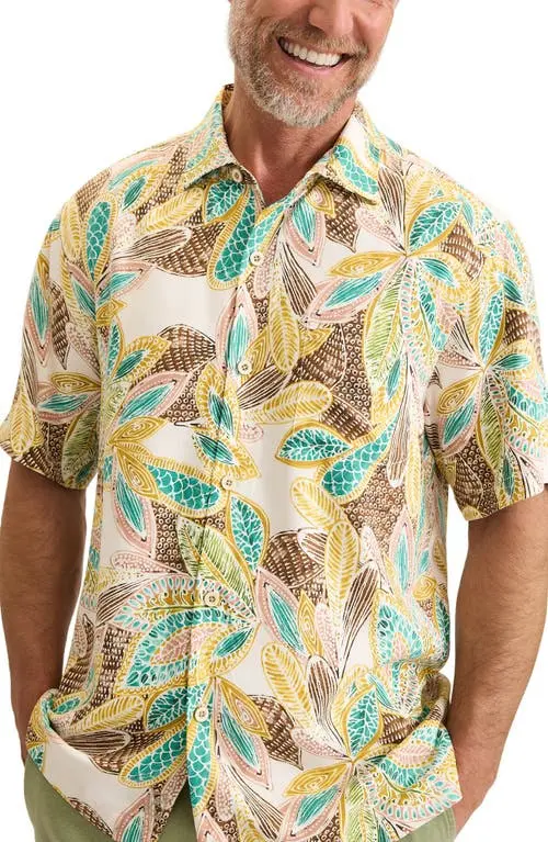 Tommy Bahama Fuego Tropics Short Sleeve Silk Button-up Shirt - Coconut