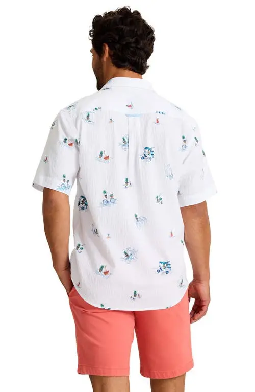 Tommy Bahama Nova Wave Pineapple Pete Short Sleeve Seersucker Button-up Shirt
