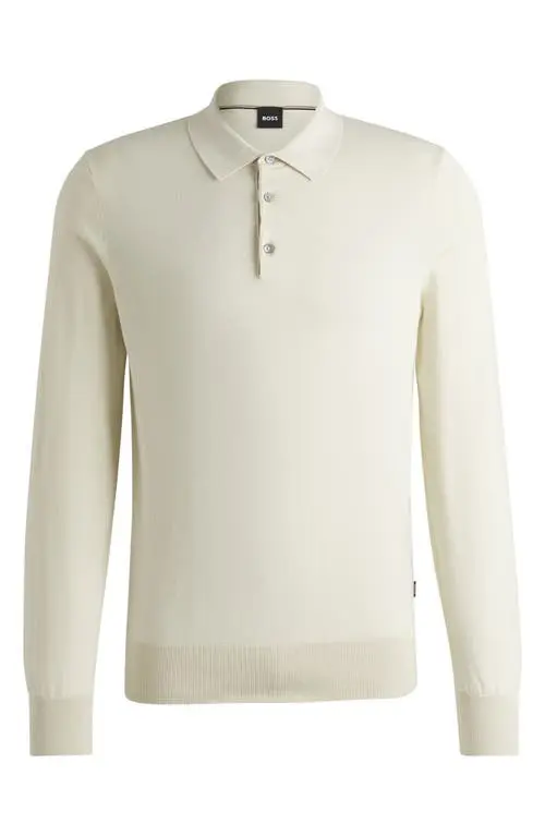 BOSS Gemello Cotton Polo Sweater - Open White