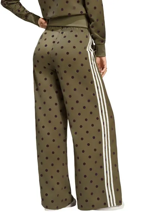 ADIDAS ORIGINALS Firebird Polka Dot Wide Leg Track Pants - Olive Strata
