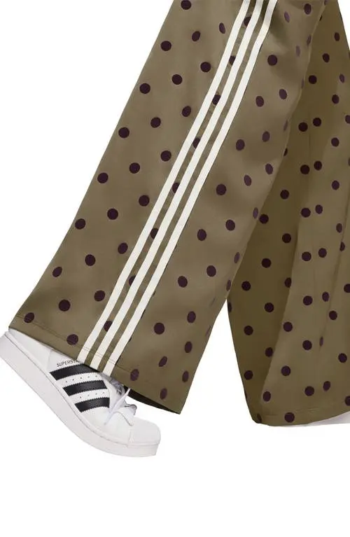 ADIDAS ORIGINALS Firebird Polka Dot Wide Leg Track Pants - Olive Strata