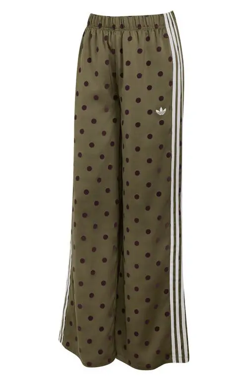 ADIDAS ORIGINALS Firebird Polka Dot Wide Leg Track Pants - Olive Strata
