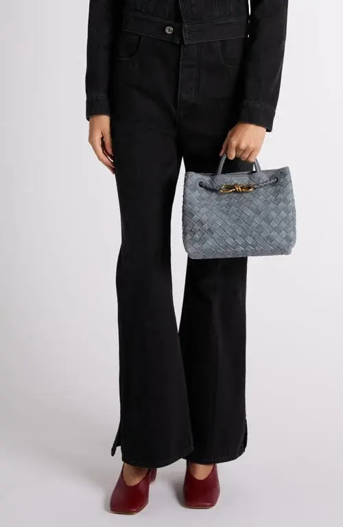 Bottega Veneta Small Andiamo Intrecciato Top Handle Bag - Cloudy Indigo