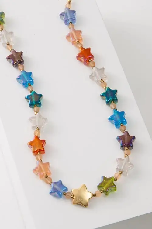 NOONDAY Lucky Star Glass Necklace - Gold