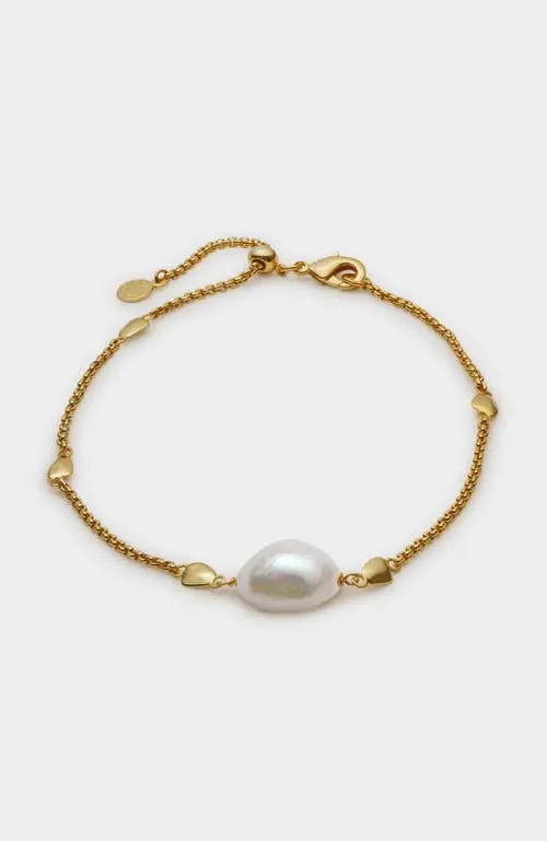 KATIE LOXTON Sol Pearl Anklet - Gold Coated
