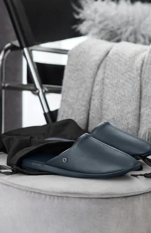 TOGAS Glen Leather Slippers - Blue