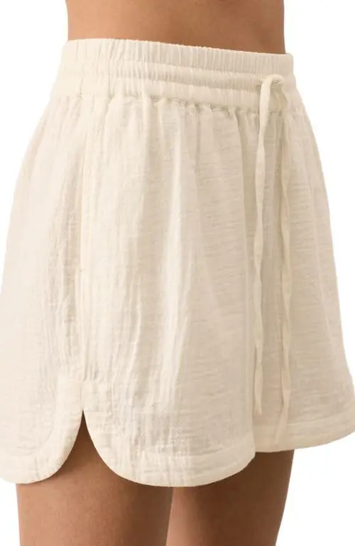 PACT Organic Cotton Coastal Double Gauze Shorts - Cream