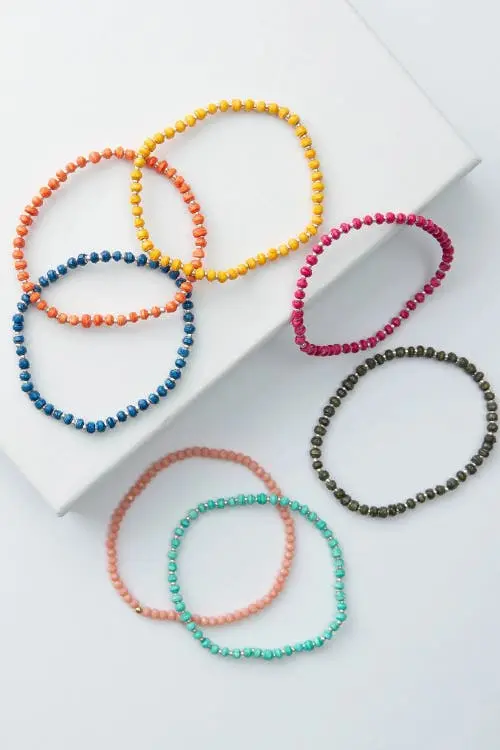 NOONDAY Beaded Bracelet Set Of 8 - Turquoise