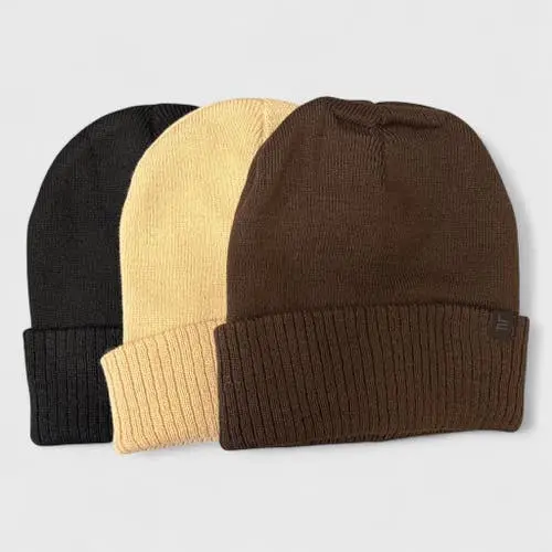 London Fog 2-pack Cable Knit Beanie Set - Brown/khaki/black