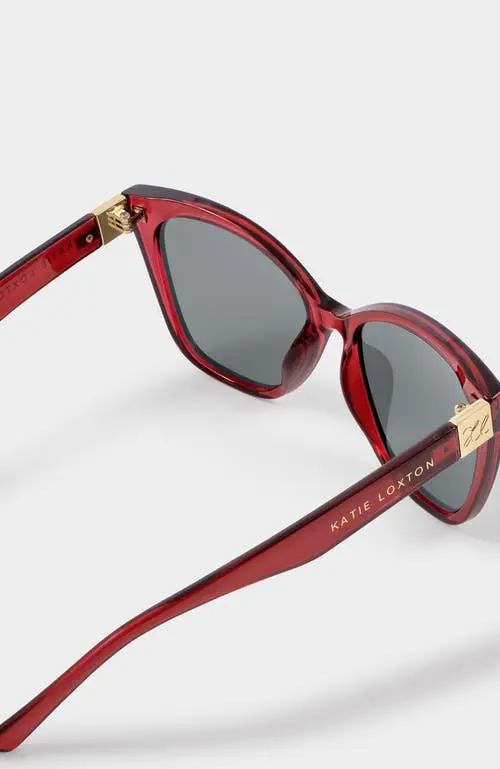 KATIE LOXTON Mykonos Oversized Cat-eye Sunglasses - Transparent Dark Cherry