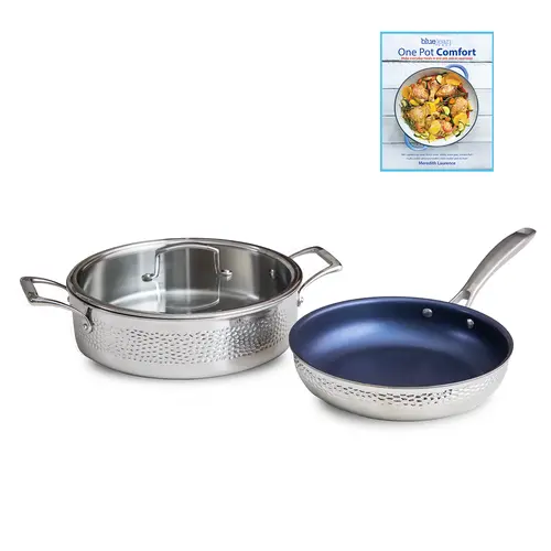 BLUE JEAN CHEF 3-piece Stainless Steel Cookware Set - Silver