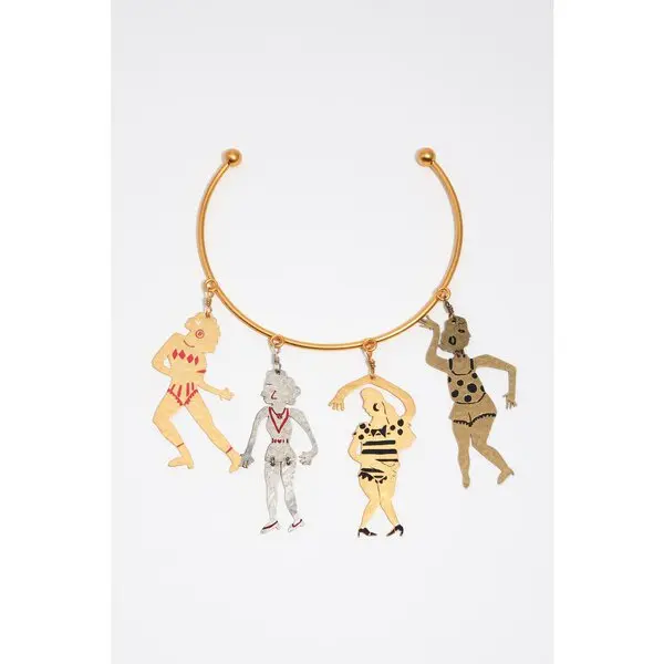 Bimba Y Lola Choker Necklace With Metal Silhouettes - Gold