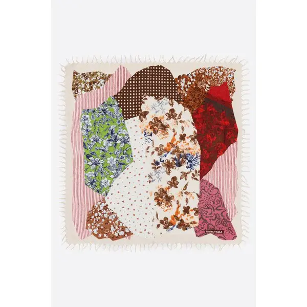 Bimba Y Lola Collage Prints Shawl - Brown