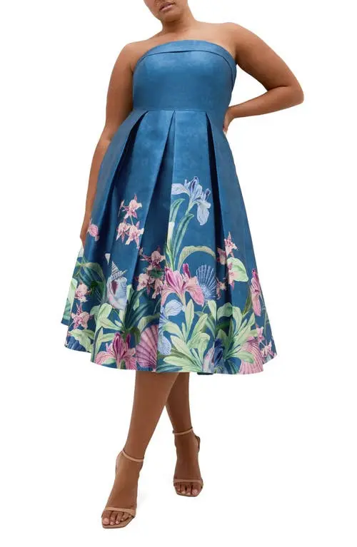 City Chic Tiffany Bloom Fit & Flare Dress