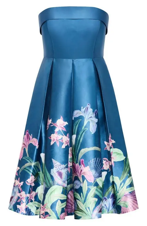 City Chic Tiffany Bloom Fit & Flare Dress