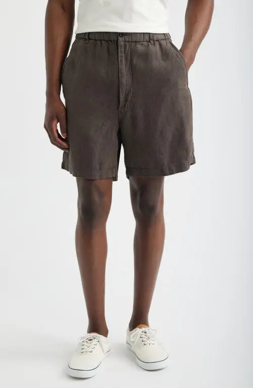 Madewell Pull-on Linen Shorts - Chocolate