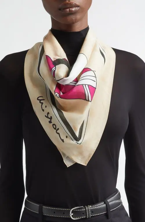 Missoni Cotton & Silk Graphic Square Scarf - 0001 Cream Multi