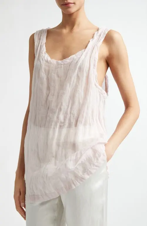 TOTEME Crinkled Cotton Blend Gauze Tank - Bloom