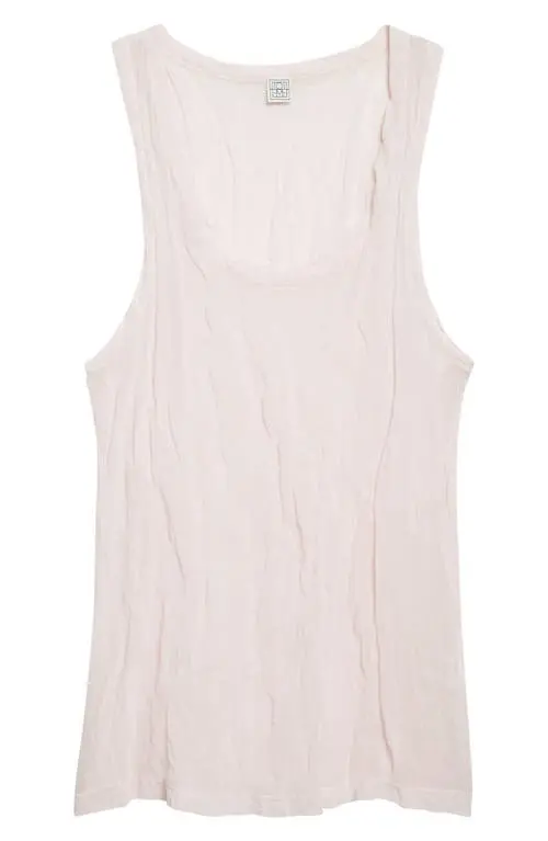 TOTEME Crinkled Cotton Blend Gauze Tank - Bloom