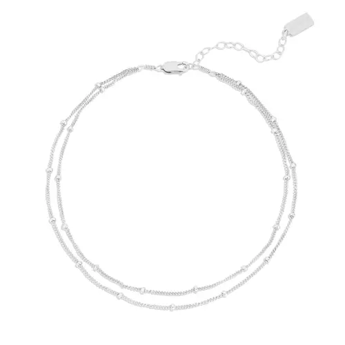 SET & STONES Palmer Layered Anklet - Silver