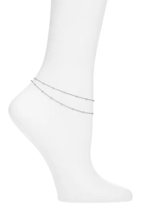 SET & STONES Palmer Layered Anklet - Silver