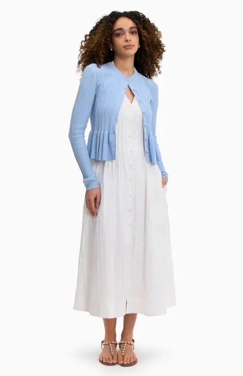 Rebecca Taylor Boucle Knit Cardigan - Azure