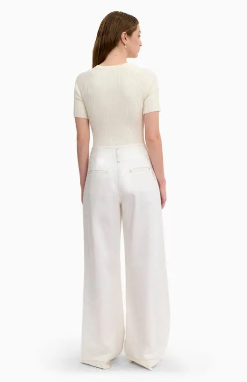 Rebecca Taylor Bouclé Knit Short Sleeve Top - Ivory