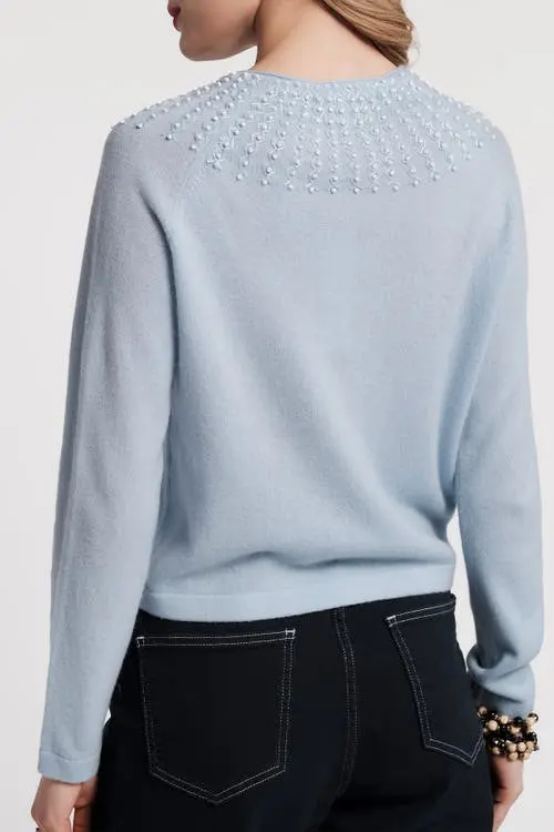 FRANCES VALENTINE Beaded Wool-cashmere Cardigan