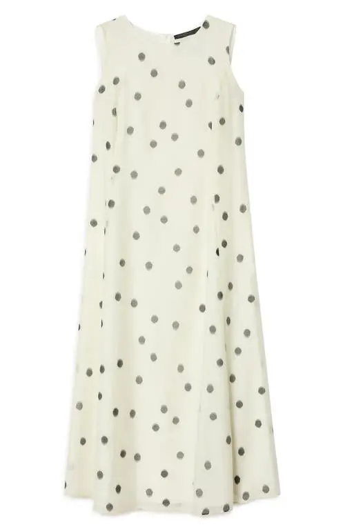 Marina Rinaldi Palato Polka Dot Cotton & Silk Voile Dress
