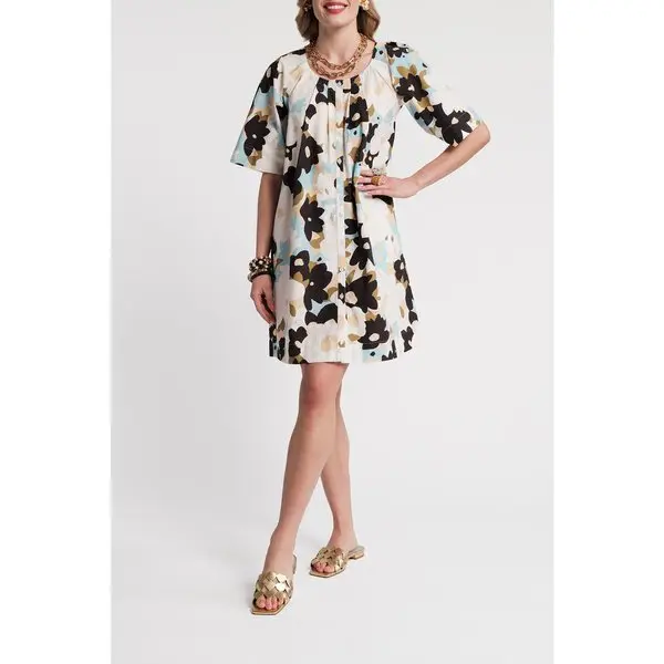 FRANCES VALENTINE Zoe Floral Midi Dress - Blue/multi