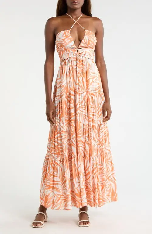 Elan Cutout Cover-up Maxi Dress - Sunset Bali Print