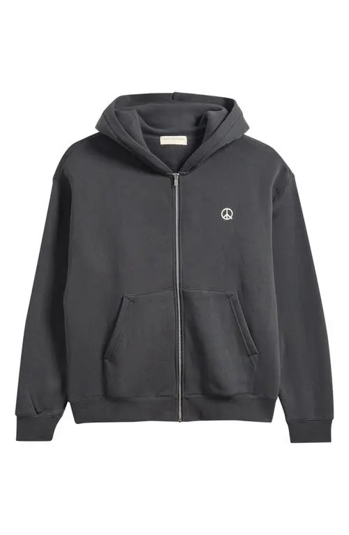 MUSEUM OF PEACE & QUIET Wordmark Zip Hoodie - Black