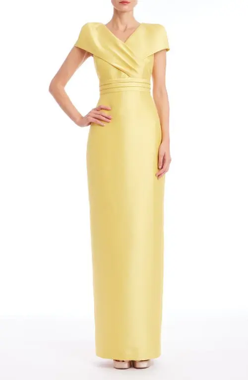Badgley Mischka Taffeta Column Gown