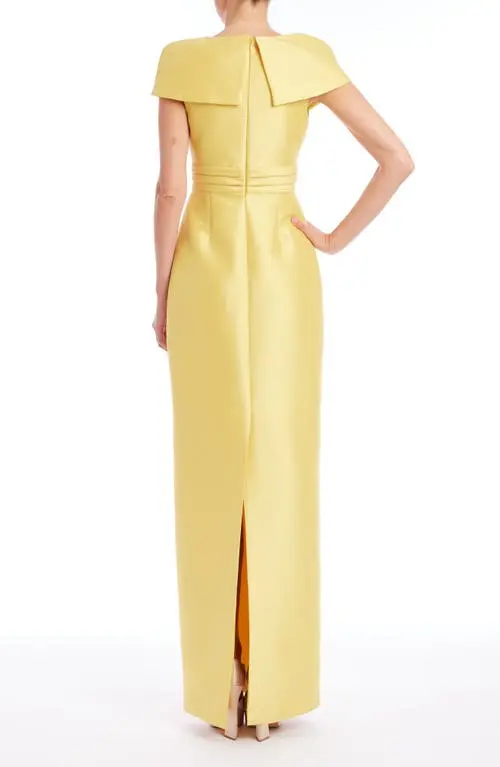 Badgley Mischka Taffeta Column Gown